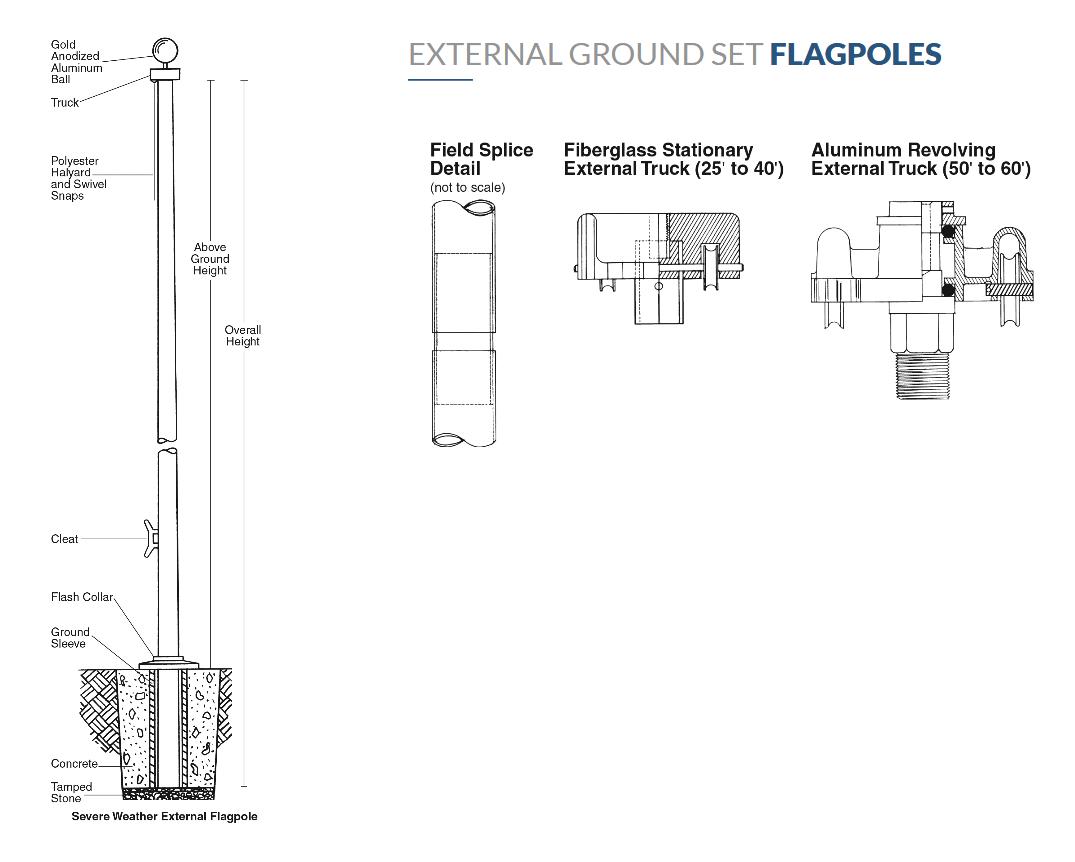 Zeus Fiberglass Flagpoles - Apollo Series